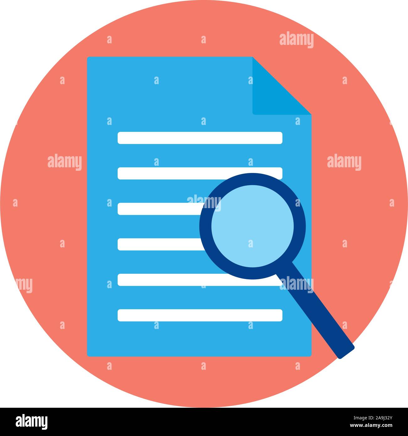 Isolated document and lupe block vector design Stock Vector Image & Art - Alamy