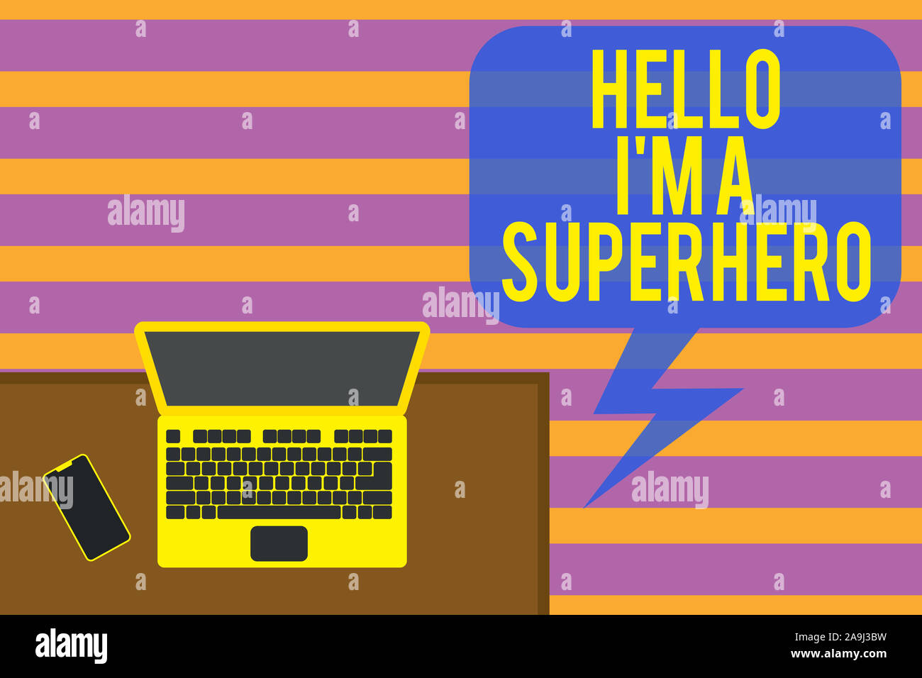 Writing note showing Hello I M A Superhero. Business concept for ...