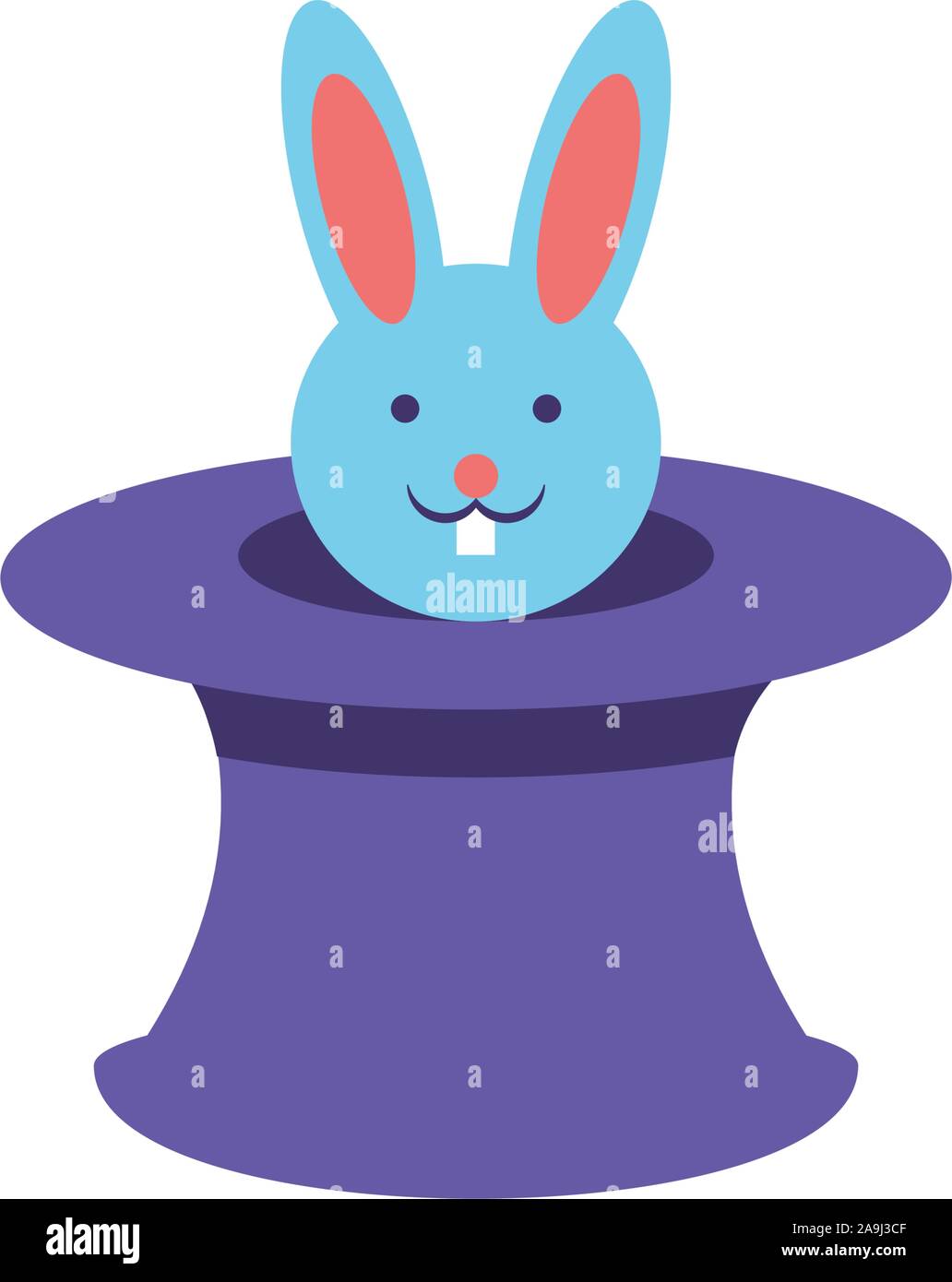 wizard hat with cute rabbit on white background vector illustration ...