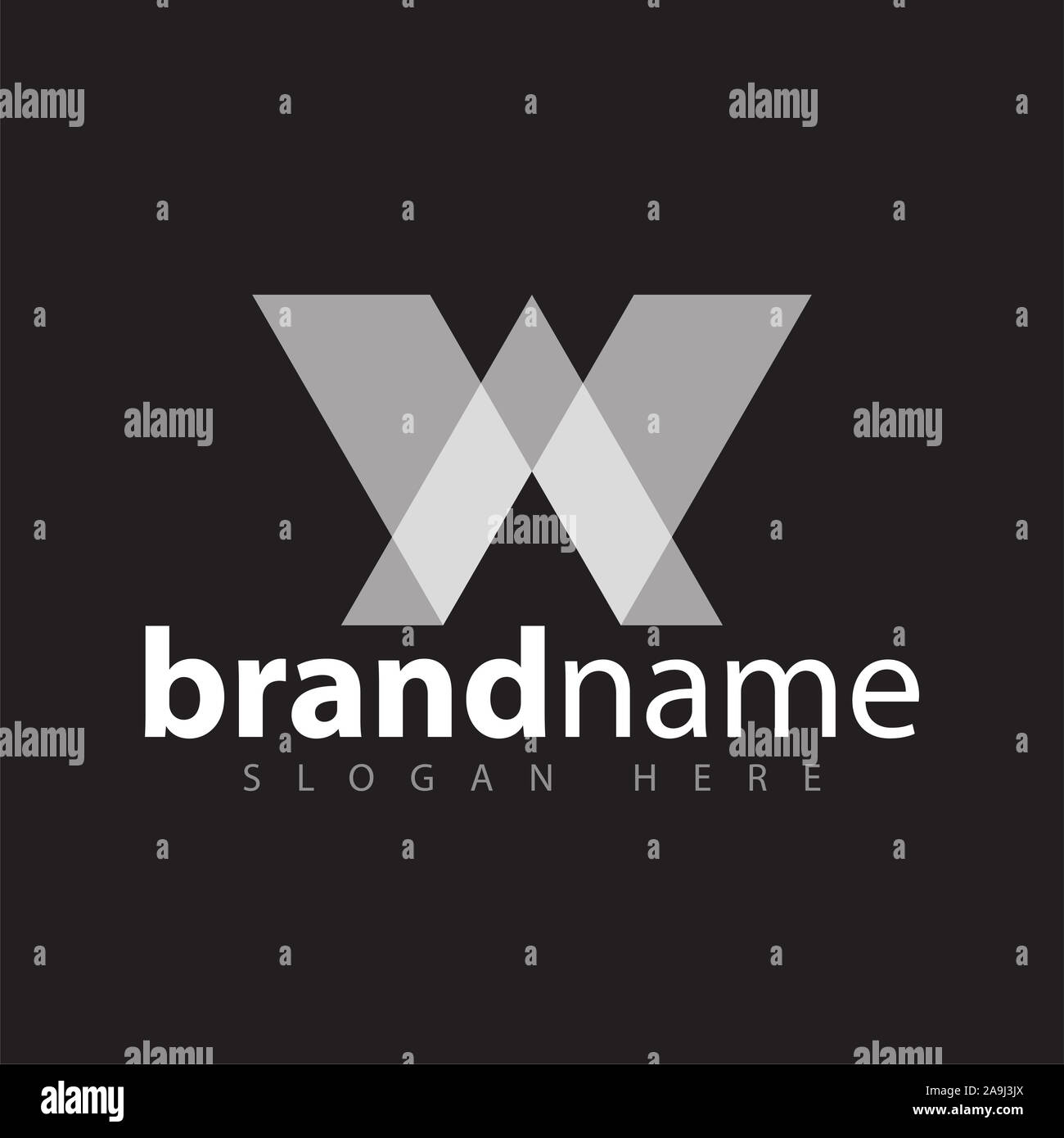 WA Letter Abstract Color Logo stock template Stock Photo - Alamy