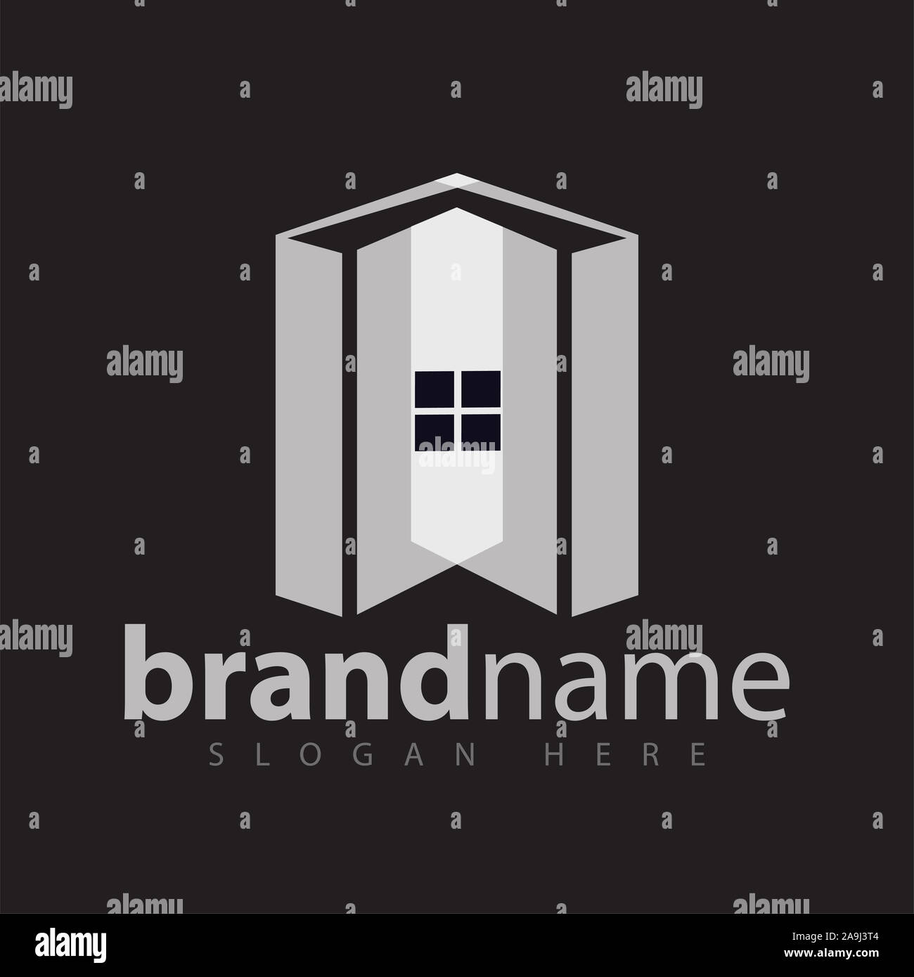 Book Home Library Logo Template Stock Photo - Alamy