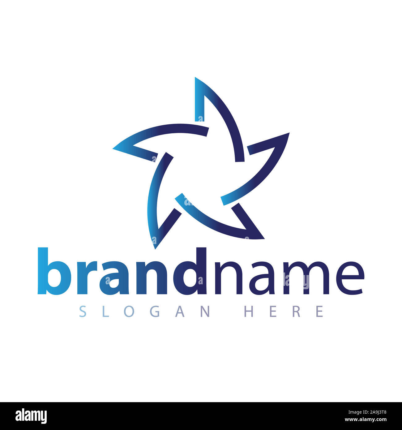 Star propeller abstract line logo stock template Stock Photo - Alamy