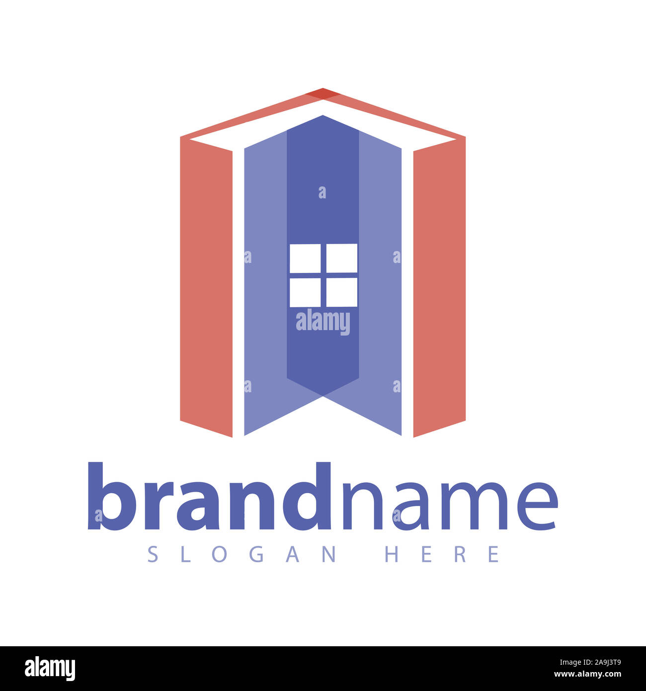 Book Home Library Logo Template Stock Photo - Alamy