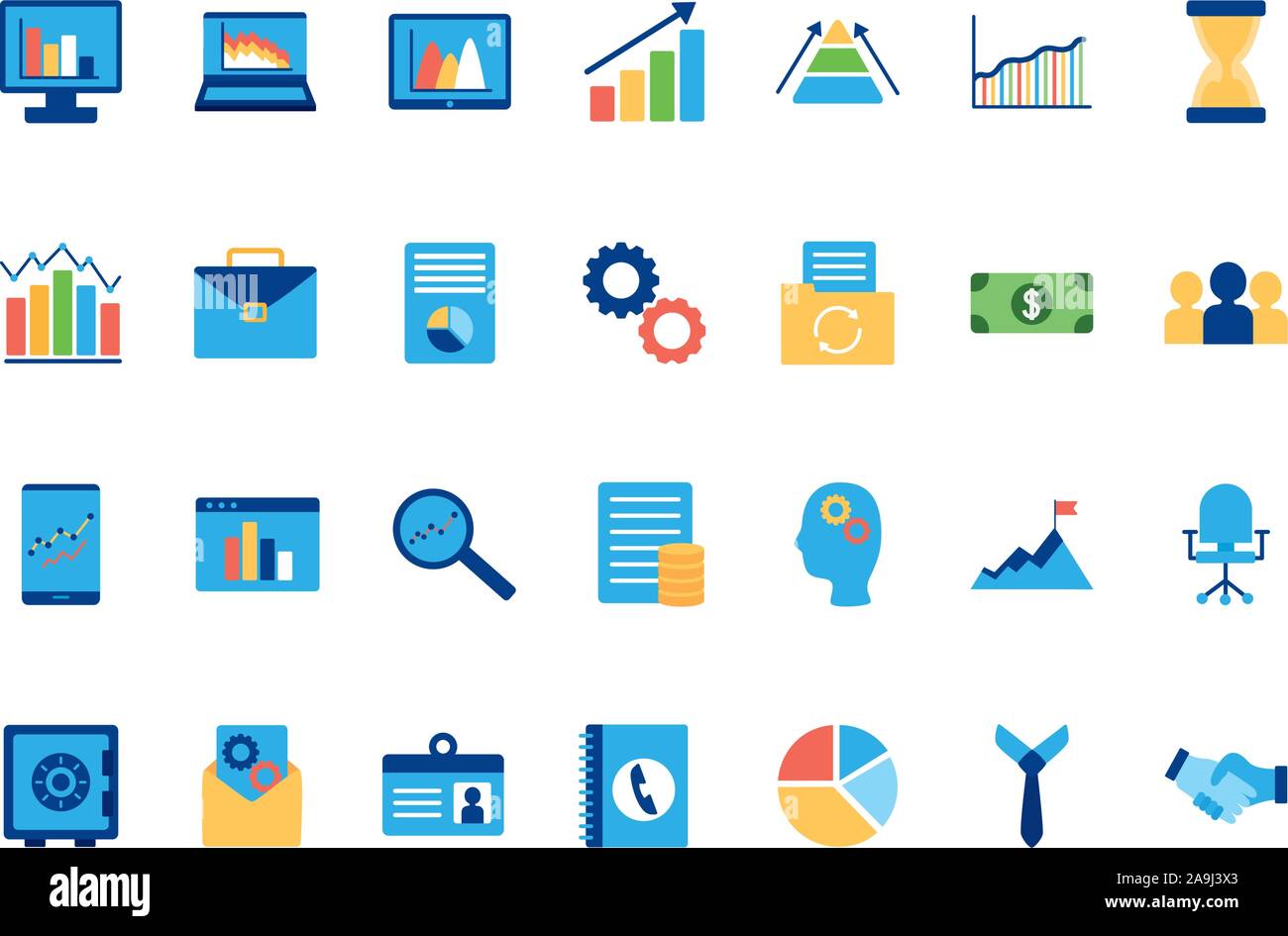 Isolated business icon set flat vector design Stock Vector Image & Art ...