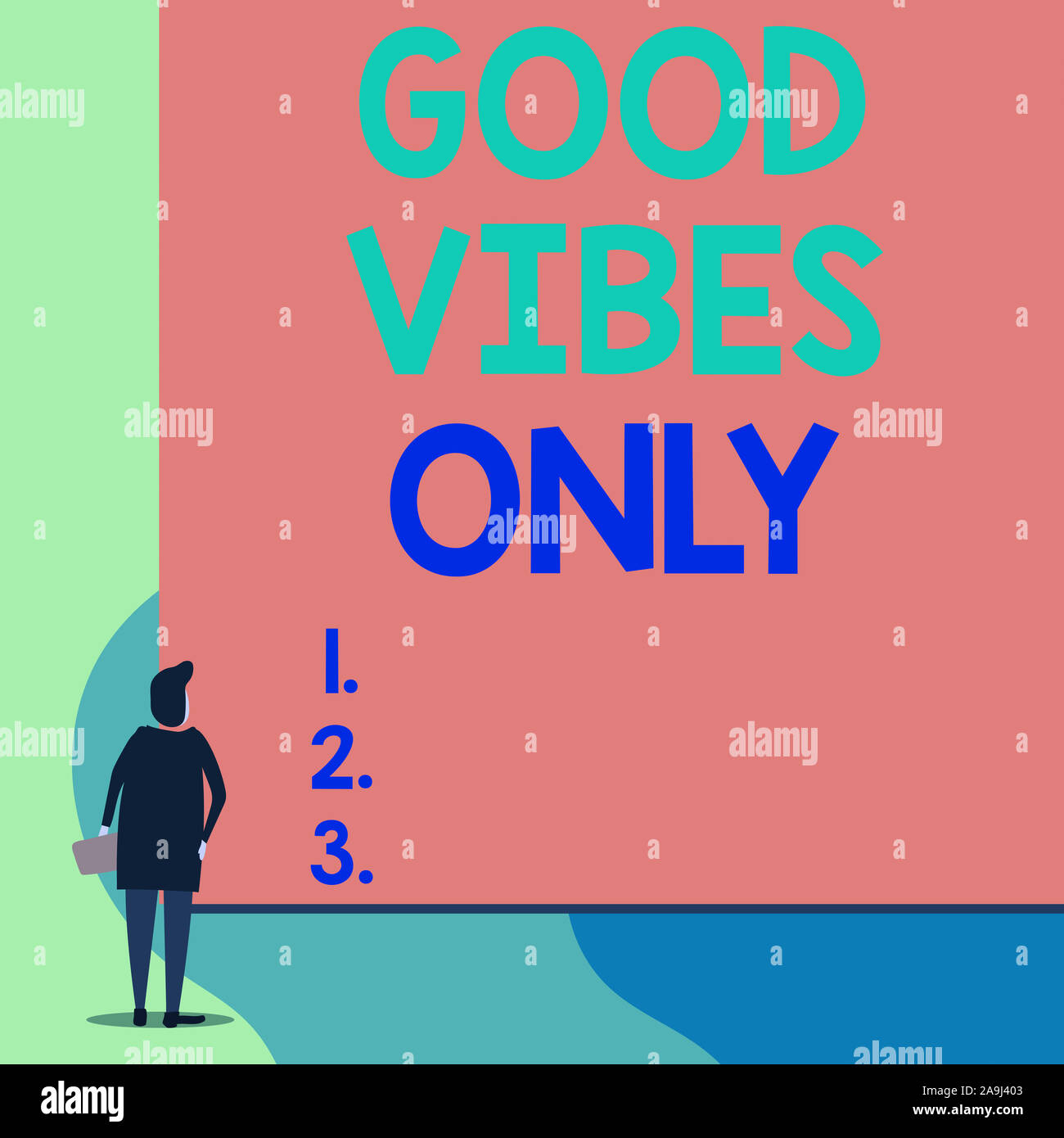 Writing note showing Good Vibes Only. Business concept for Just ...