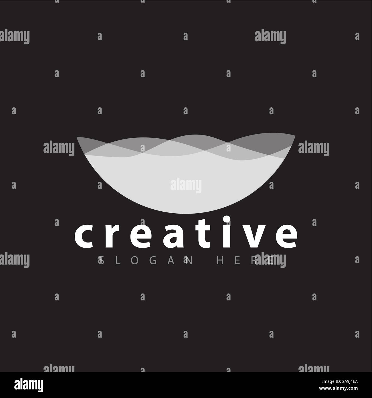 wave semicircle logo design Template Stock Photo - Alamy