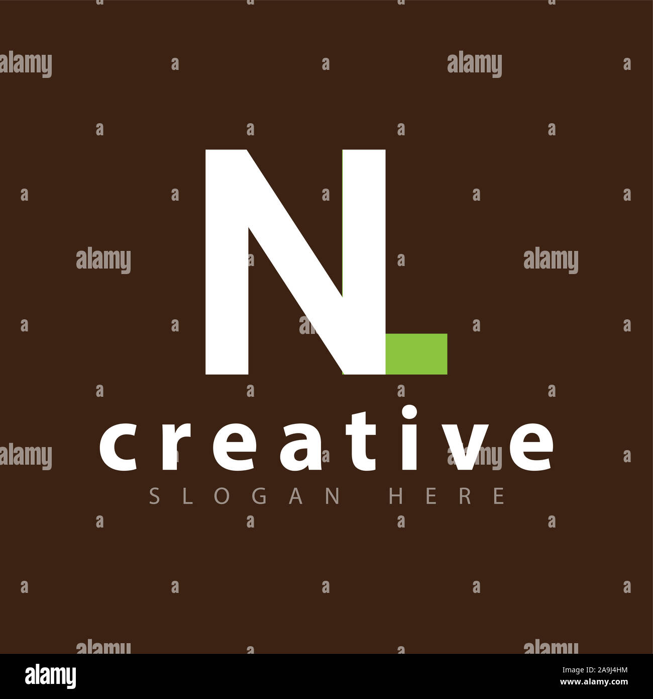 N L Letter Linked Logo Vector Template Stock Photo - Alamy