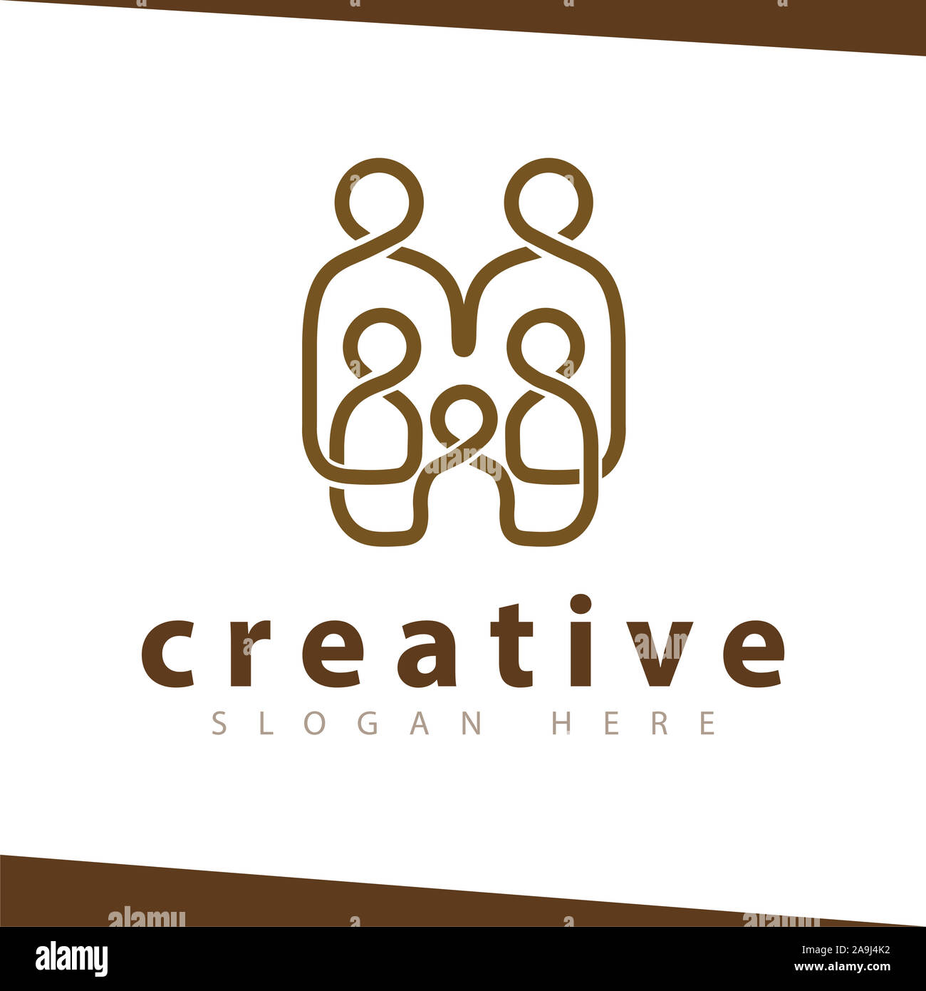 Family People Logo Vector Line Stock Photo - Alamy