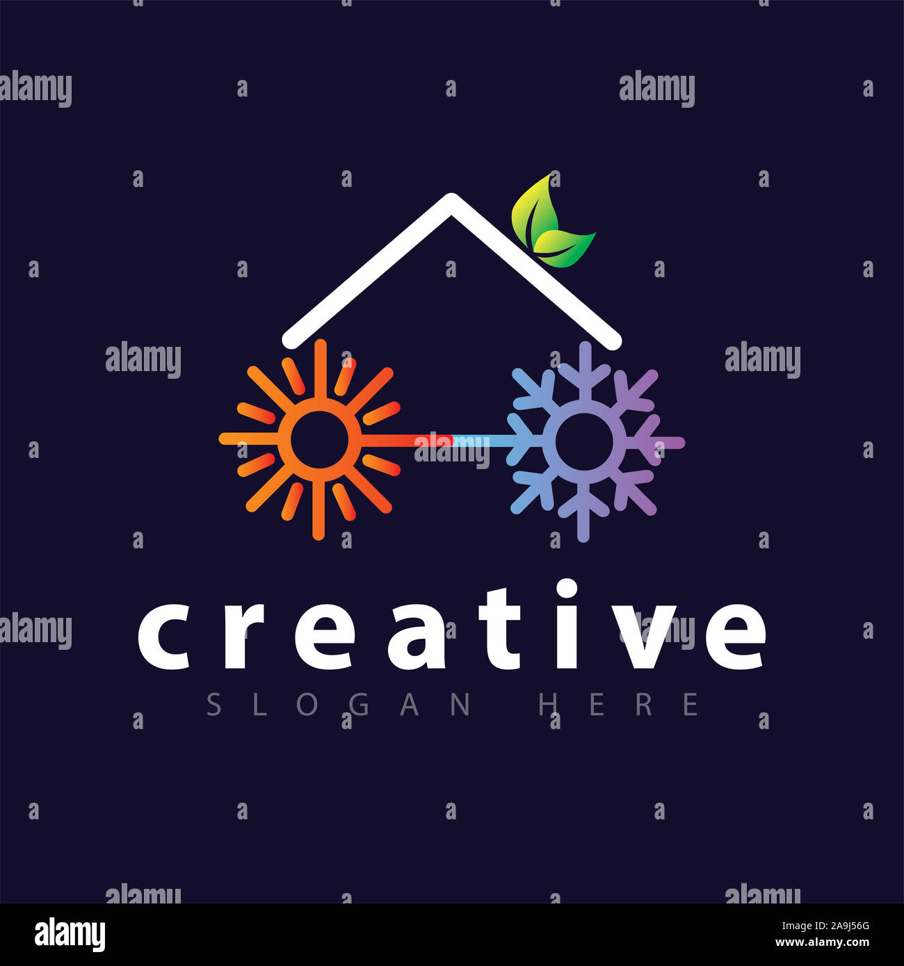 Hot and cool with home logo Stock Photo - Alamy