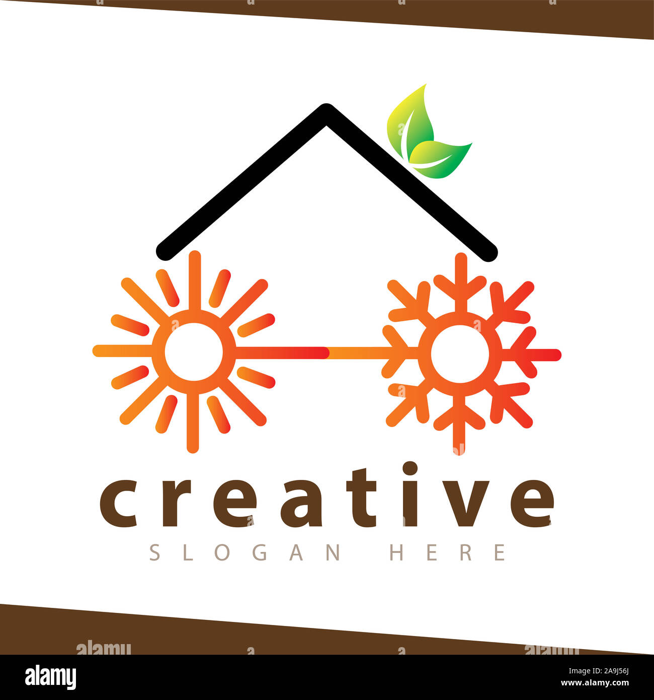 Hot and cool with home logo Stock Photo - Alamy