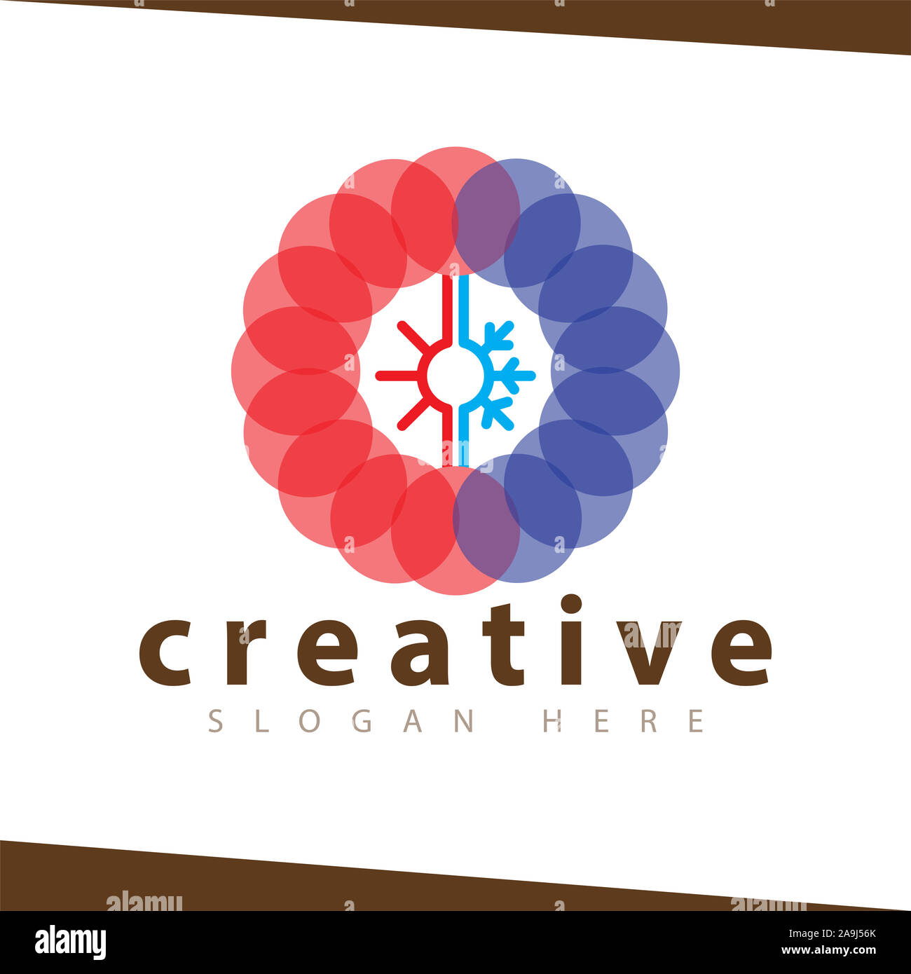 Hot and cool with circle color logo Stock Photo - Alamy