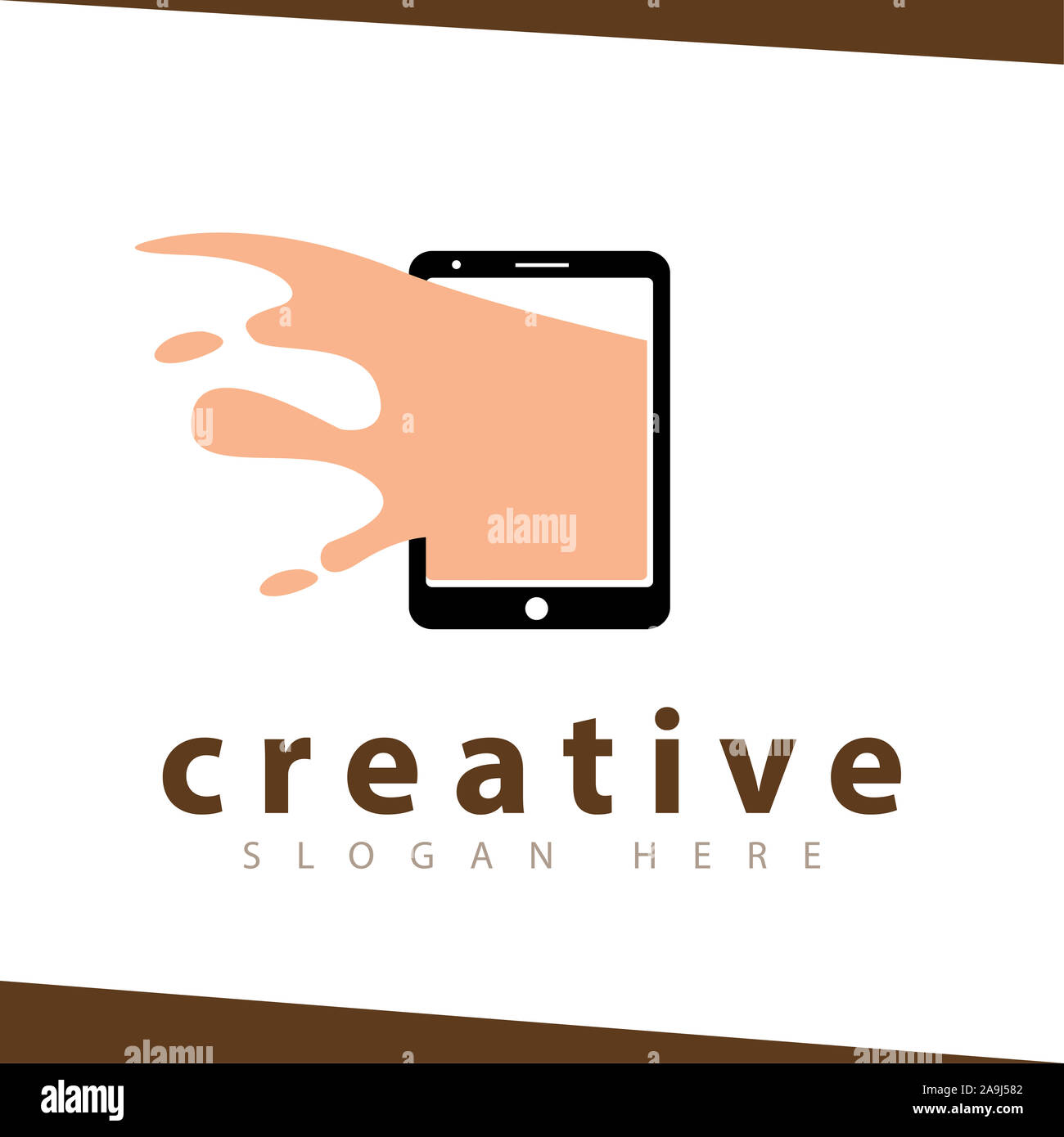 Liquid in Phone logo vector Stock Photo - Alamy