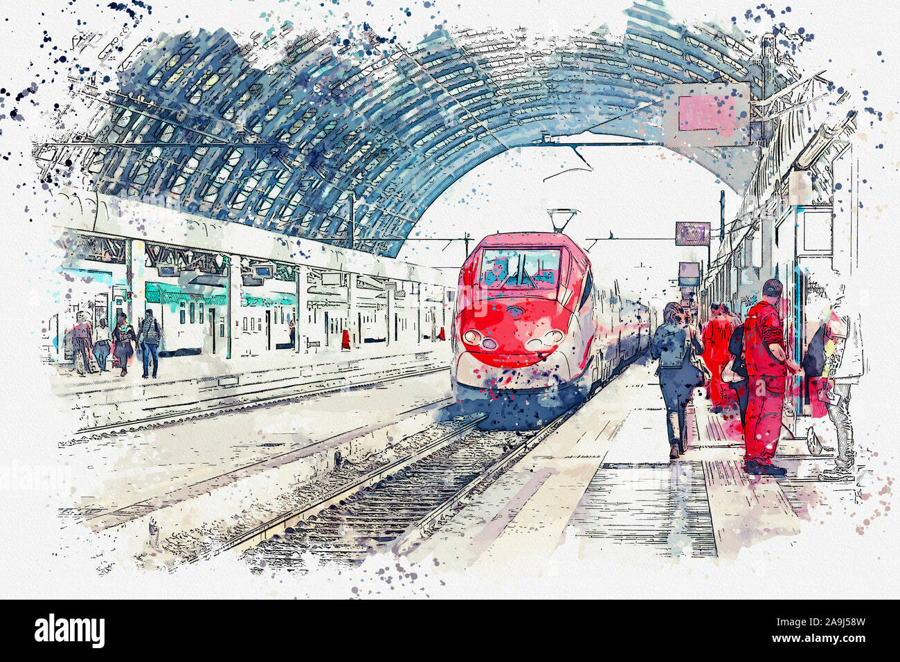 Railway Station Drawing