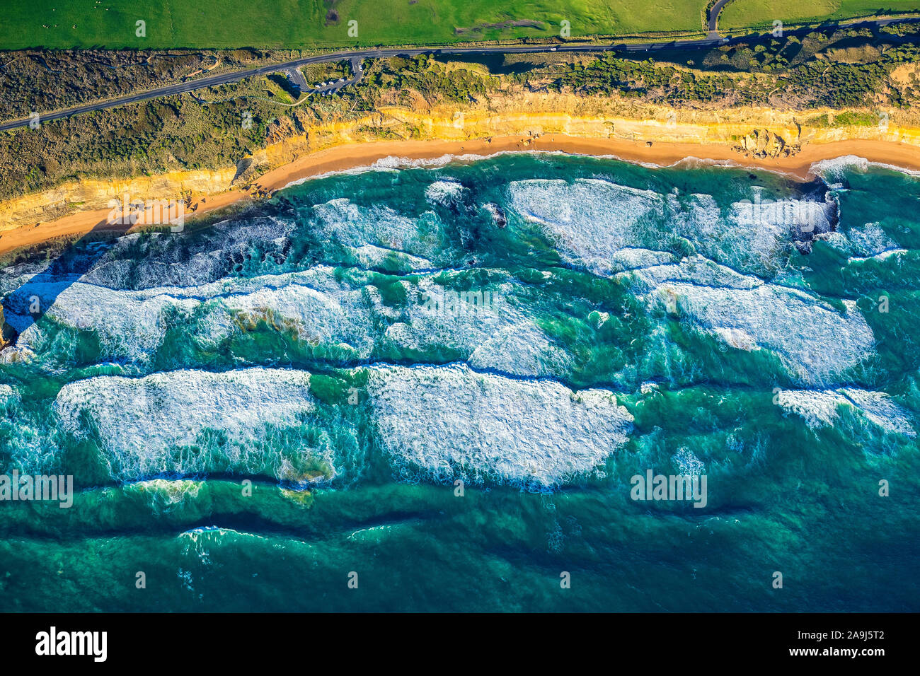 The Great Ocean Road and Gibson Steps from an aerial perspective ...