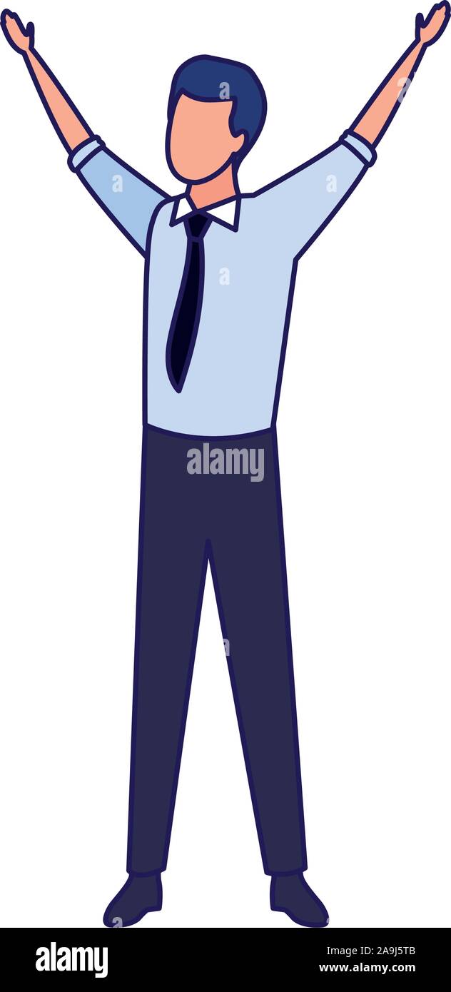 excited avatar businessman with arms up Stock Vector Image & Art - Alamy