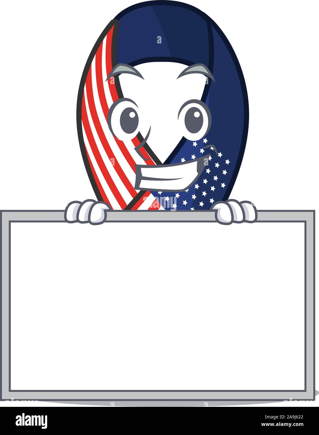 Cartoon usa ribbon with the grinning with board character Stock Vector ...