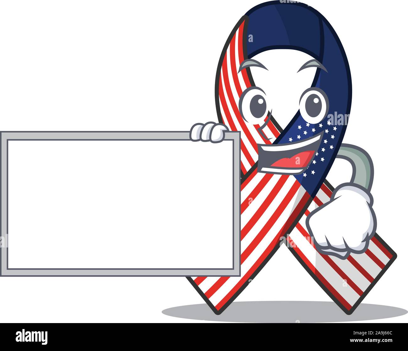 Cartoon usa ribbon with the with board character Stock Vector Image ...