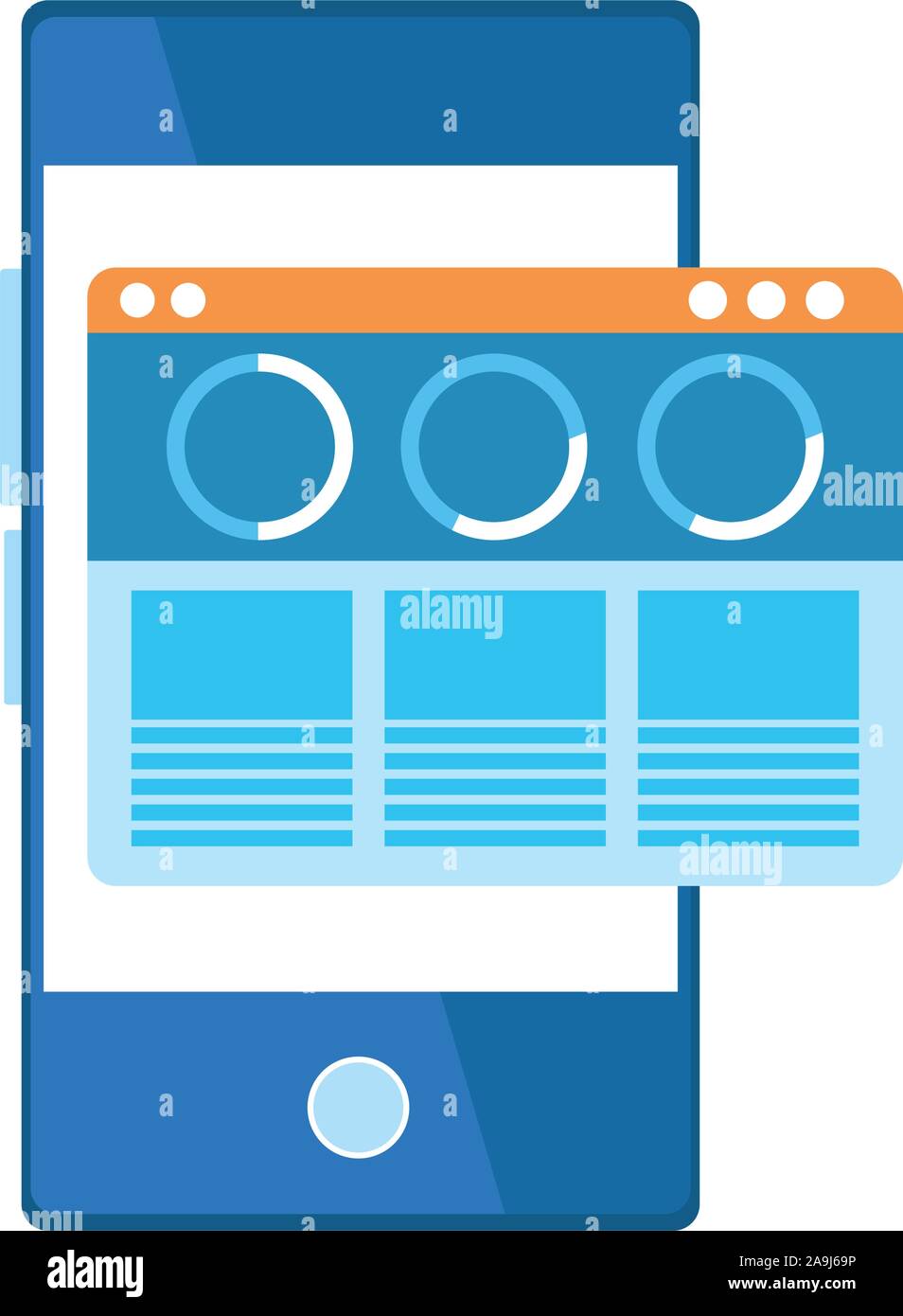 smartphone with open window, colorful design Stock Vector Image & Art ...