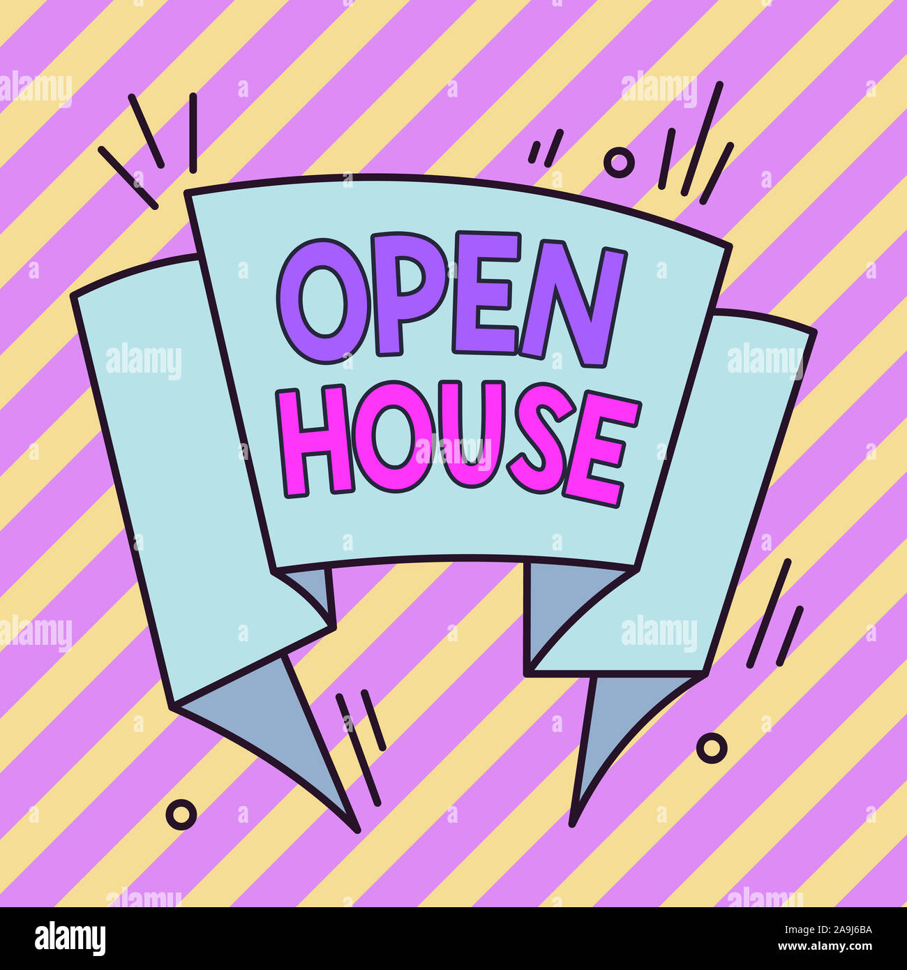 Conceptual hand writing showing Open House. Concept meaning a place or ...