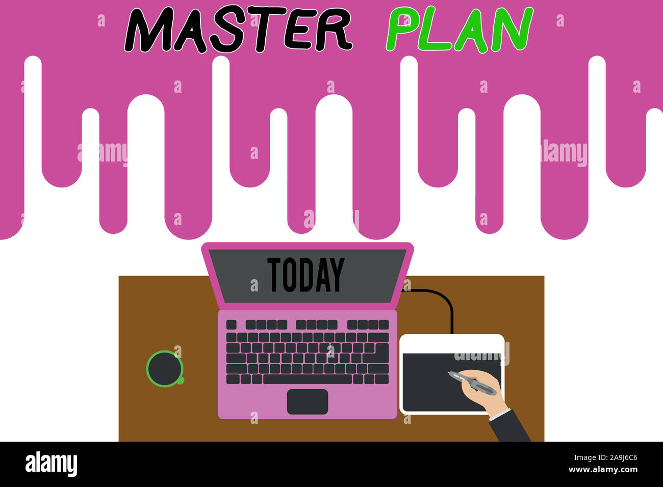 Handwriting text writing Master Plan. Conceptual photo dynamic longterm ...