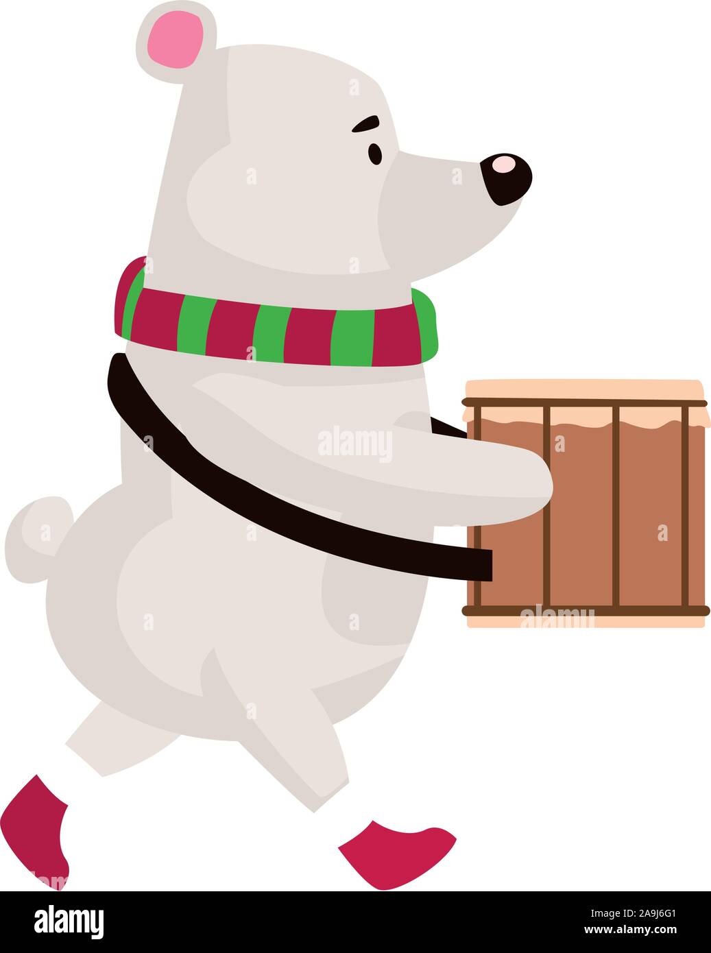 cute polar bear playing a drum Stock Vector Image & Art - Alamy