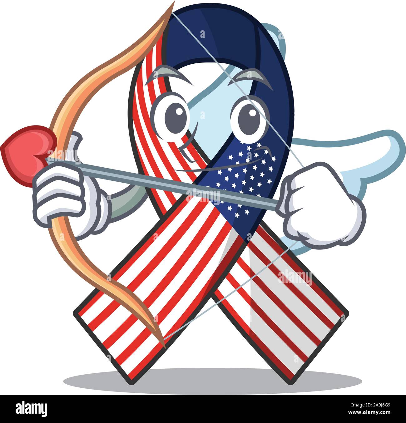 Cartoon usa ribbon with the cupid character Stock Vector Image & Art ...