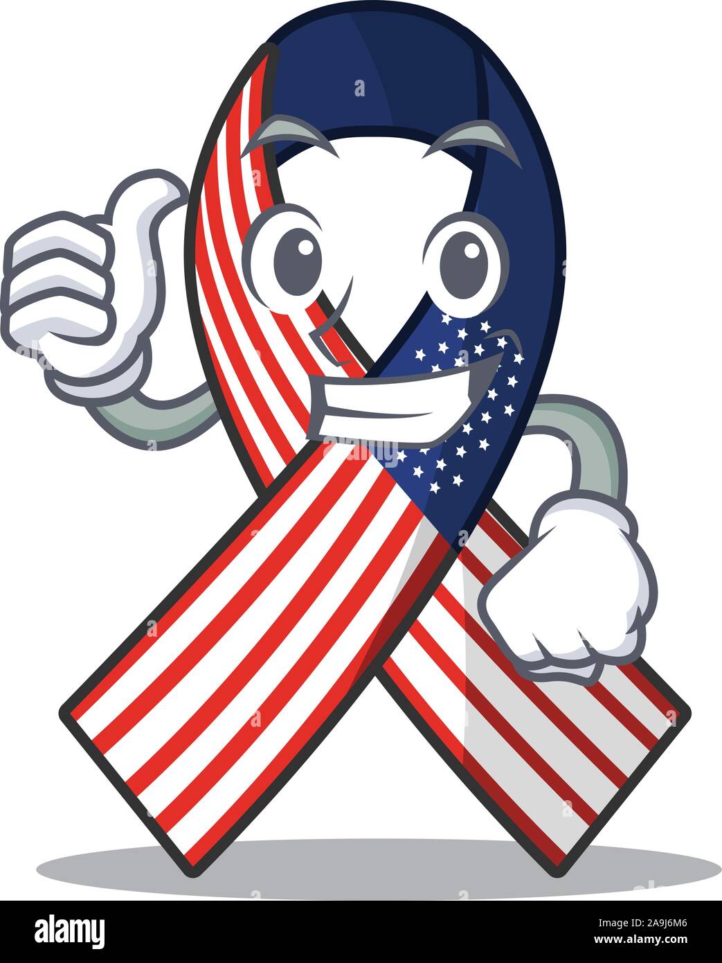 Character usa ribbon isolated on the thumbs up Stock Vector Image & Art ...