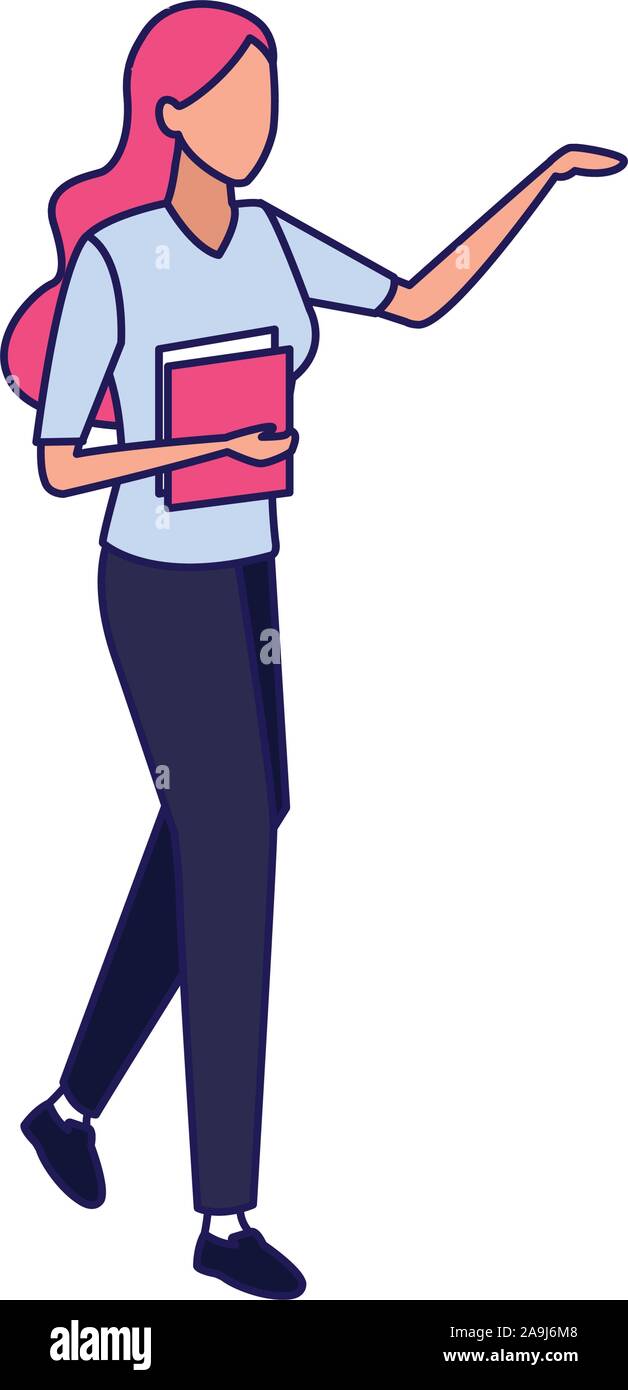 avatar business woman holding documents, flat design Stock Vector Image ...