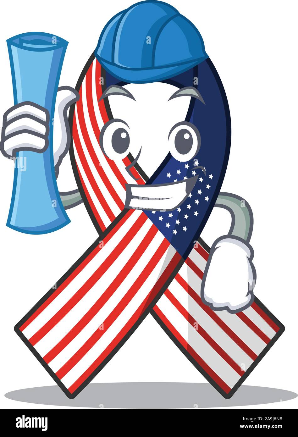 Character usa ribbon isolated on the architect Stock Vector Image & Art ...