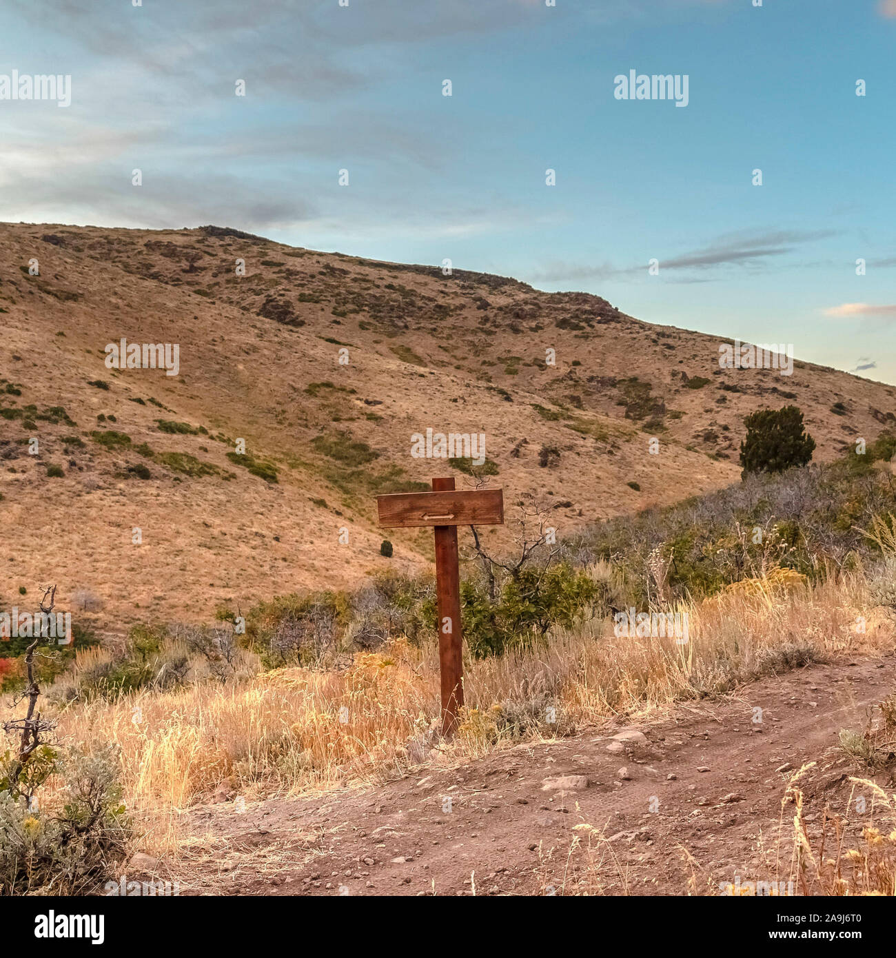 Square Signboard on a hiking trail in Utah, USA Stock Photo - Alamy