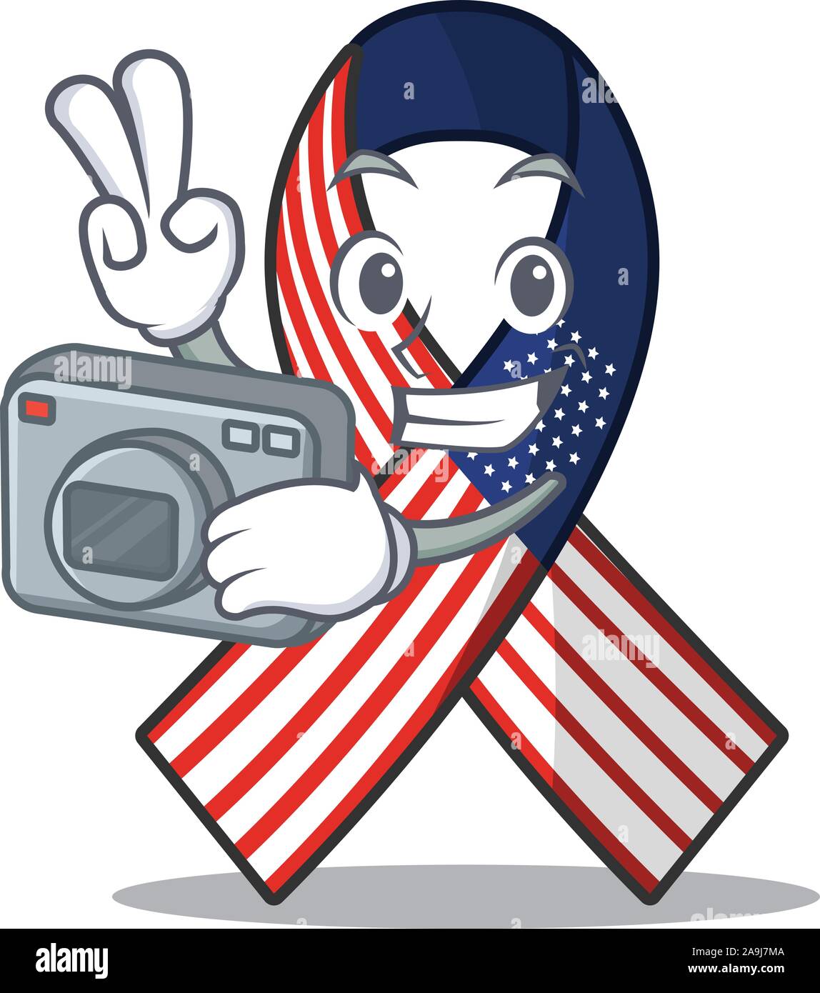 Mascot usa ribbon photographer in the character Stock Vector Image ...