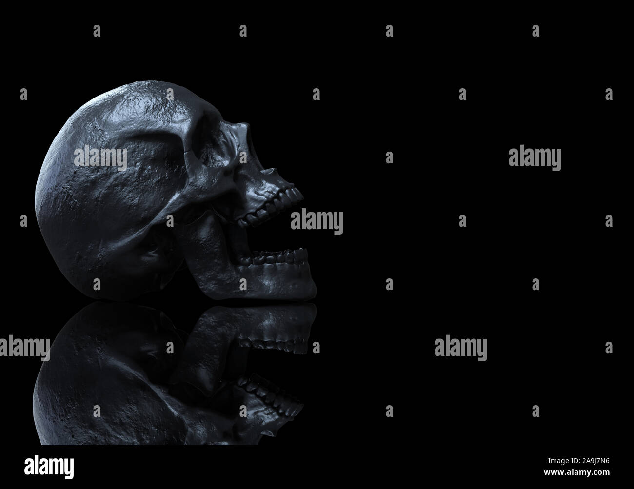 Skull screaming isolated in black background 3d render Stock Photo - Alamy