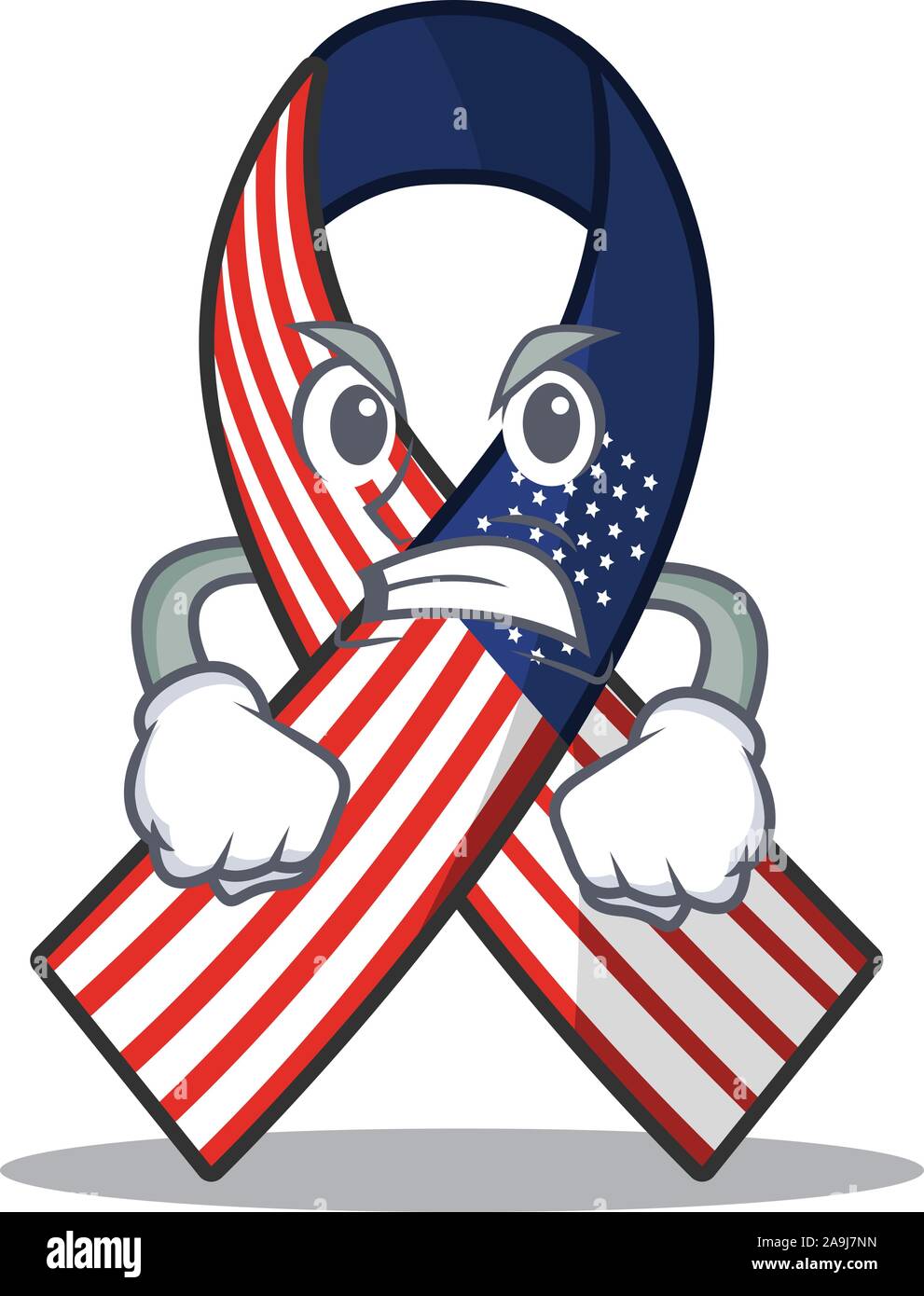 Mascot usa ribbon angry in the character Stock Vector Image & Art - Alamy