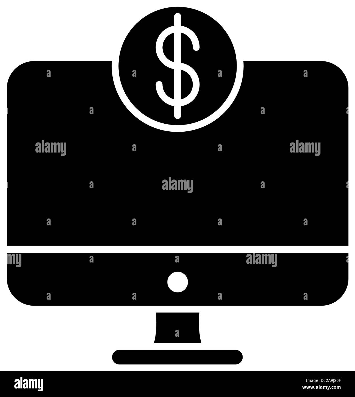 computer desktop display with money symbol Stock Vector Image & Art - Alamy