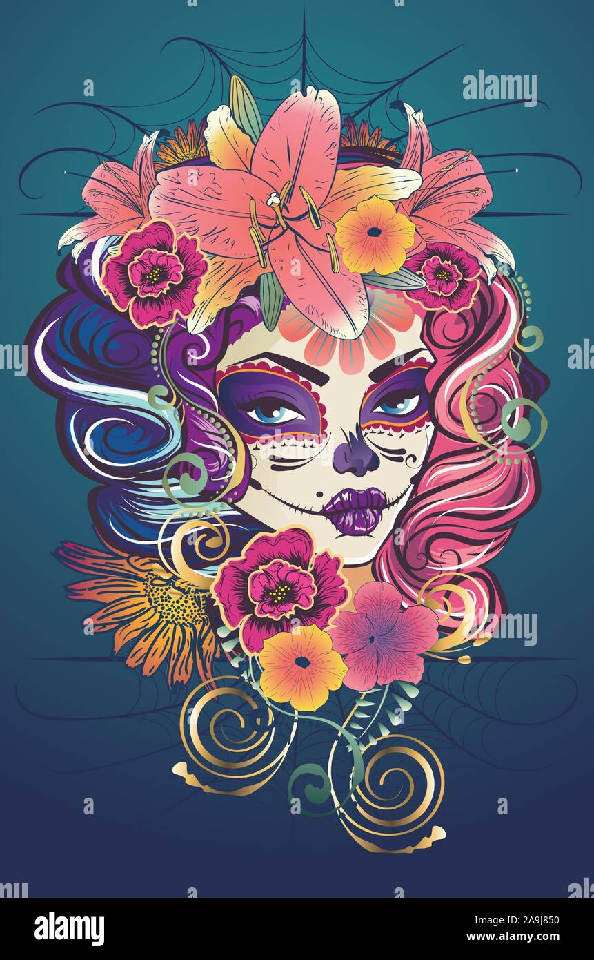 Calavera makeup Stock Vector Images - Alamy