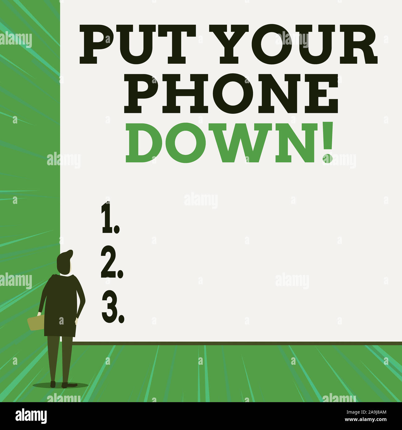 Writing note showing Put Your Phone Down. Business concept for end ...