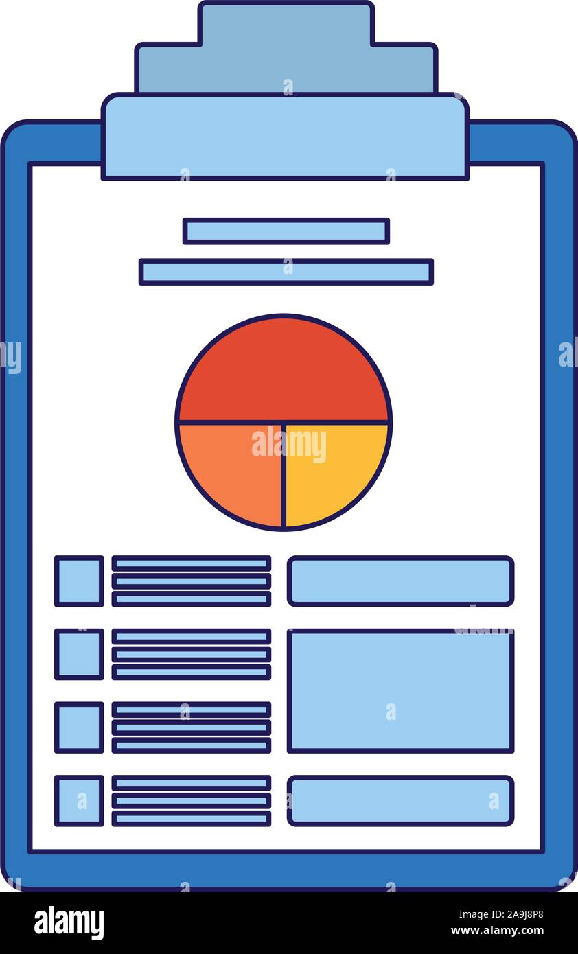 clipboard with document with graphic charts Stock Vector Image & Art ...