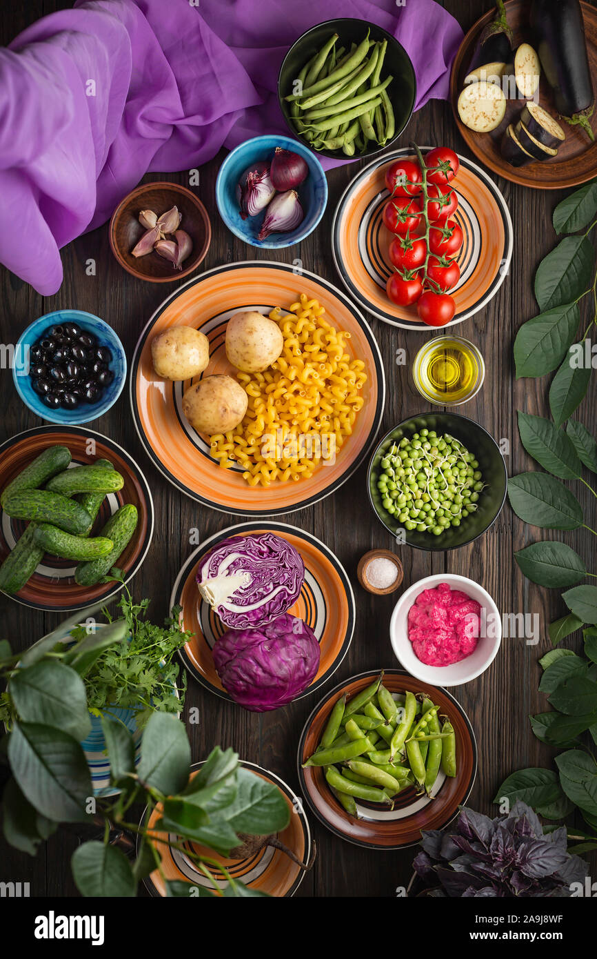 Food Composition. Organic food, healthy, logo, eating, market ...