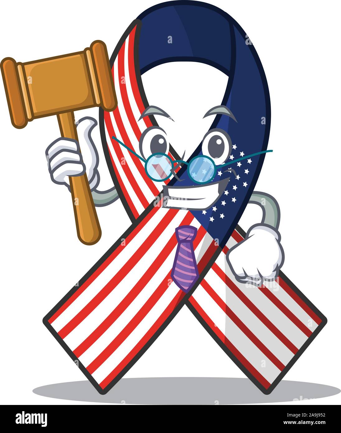 Cartoon usa ribbon with in character judge Stock Vector Image & Art - Alamy
