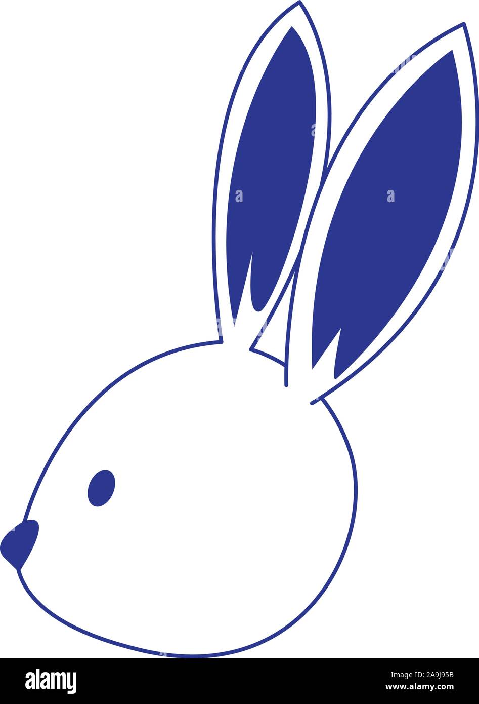 cute rabbit head icon, flat design Stock Vector Image & Art - Alamy