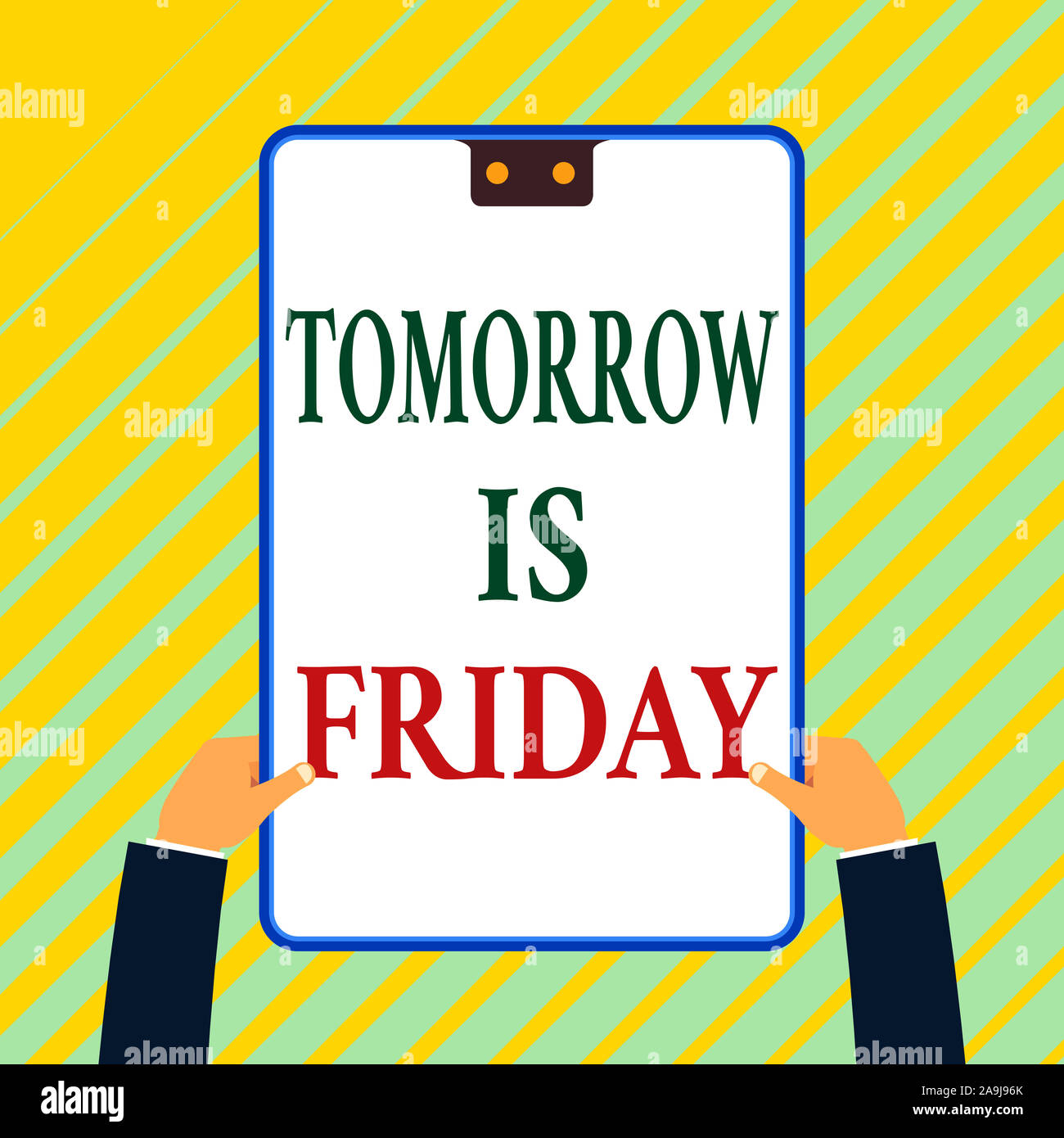 Writing note showing Tomorrow Is Friday. Business concept for Weekend ...