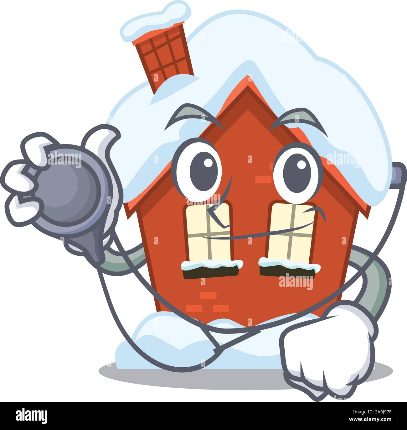 Cartoon winter house with in doctor character Stock Vector Image & Art ...