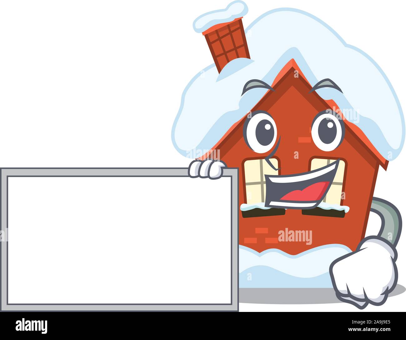 Cartoon winter house with in with board character Stock Vector Image ...