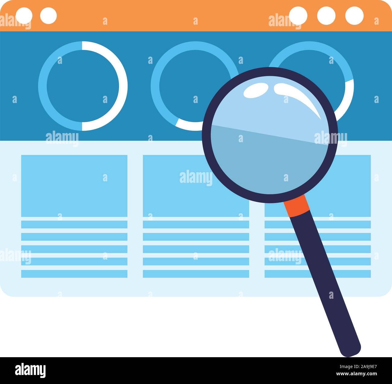 web windows interface and magnifying glass Stock Vector Image & Art - Alamy