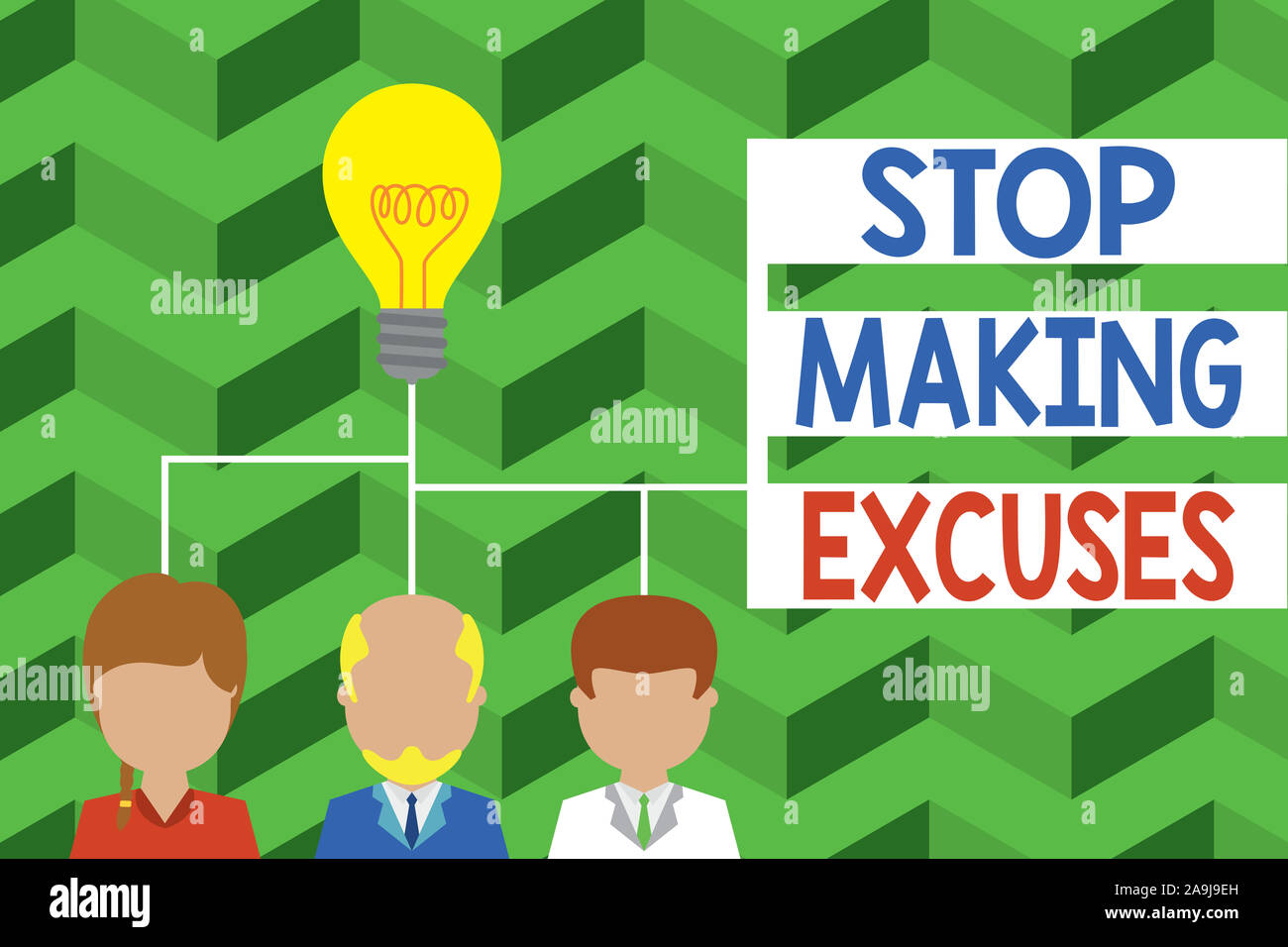 Word writing text Stop Making Excuses. Business photo showcasing Cease ...