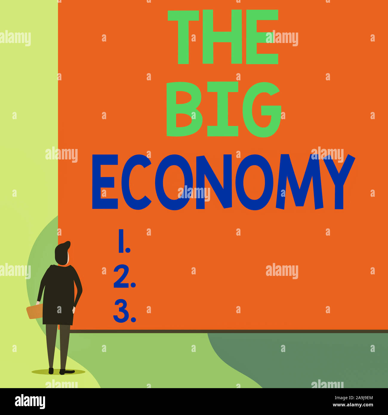 Writing note showing The Big Economy. Business concept for Global ...