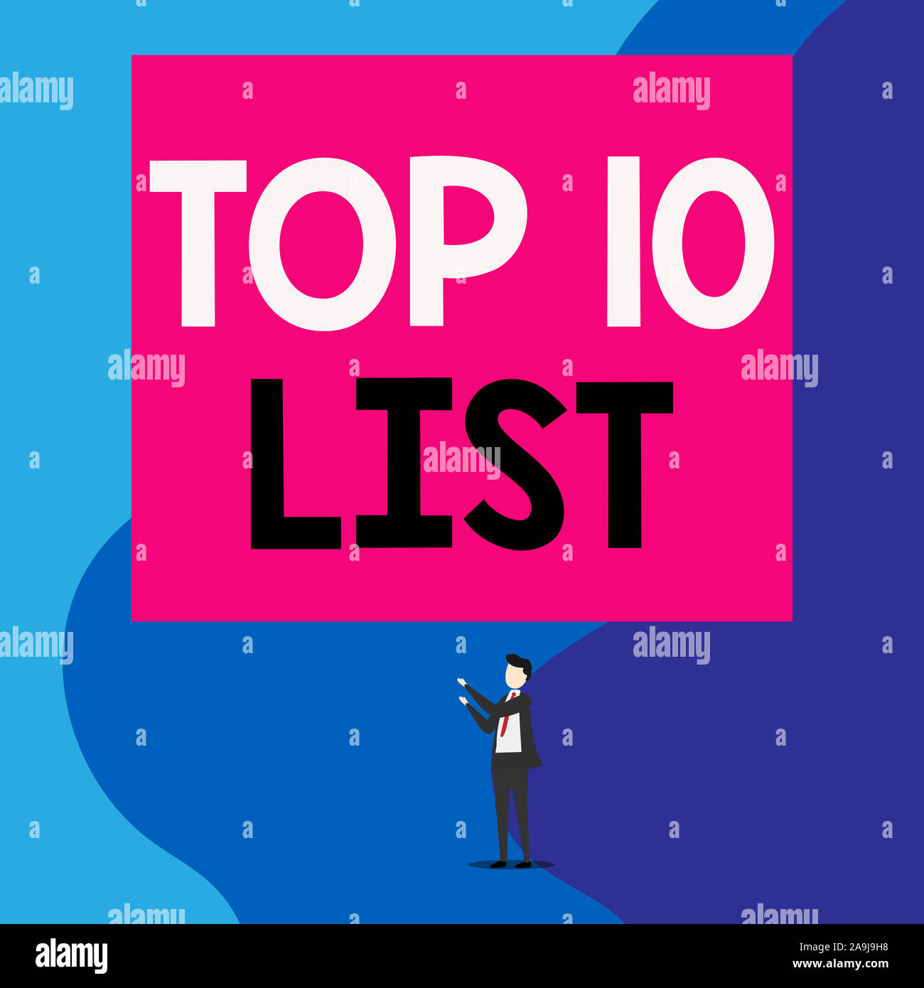 Text sign showing Top 10 List. Business photo showcasing the ten most ...