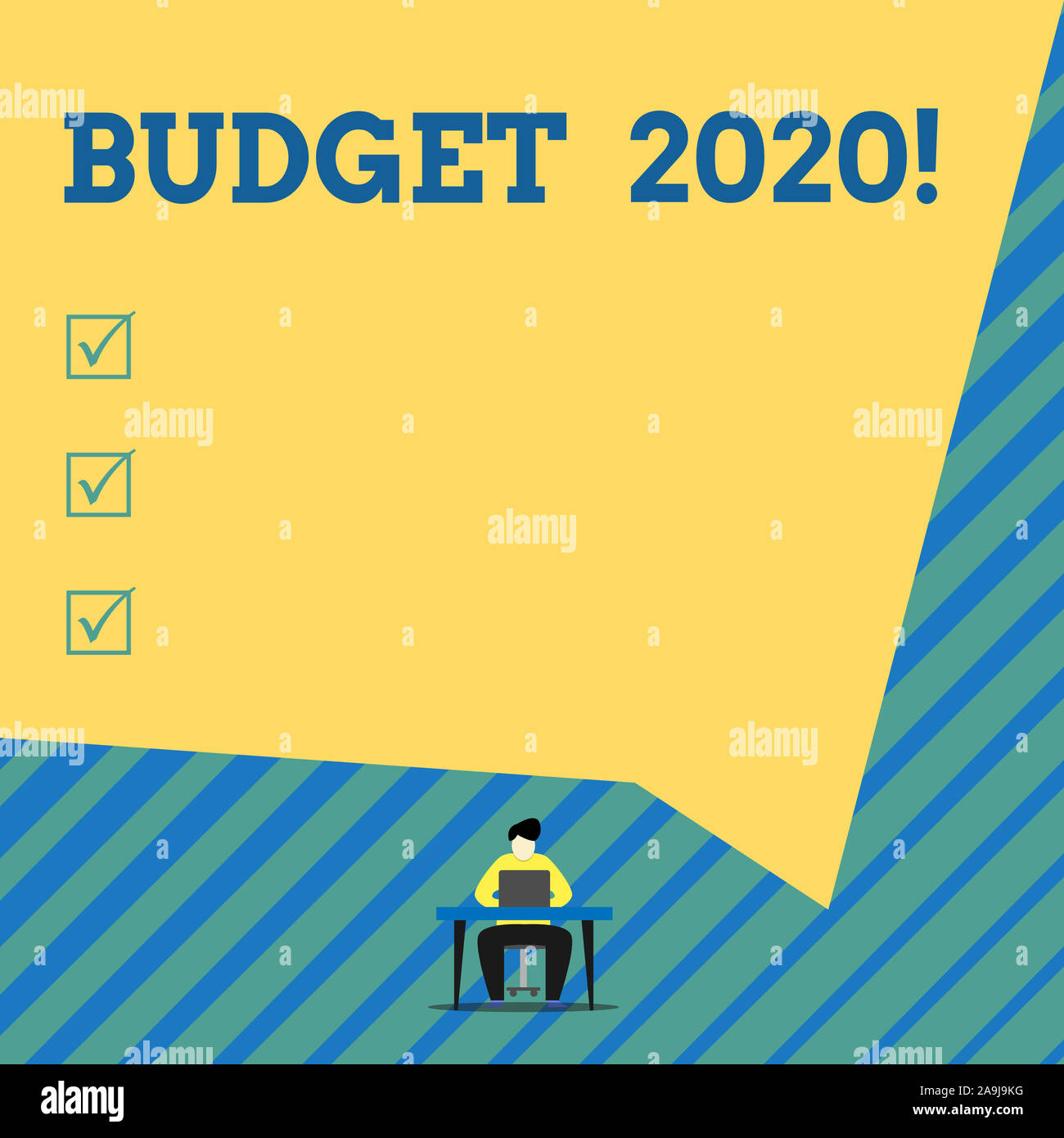 Handwriting text Budget 2020. Conceptual photo estimate of income and ...