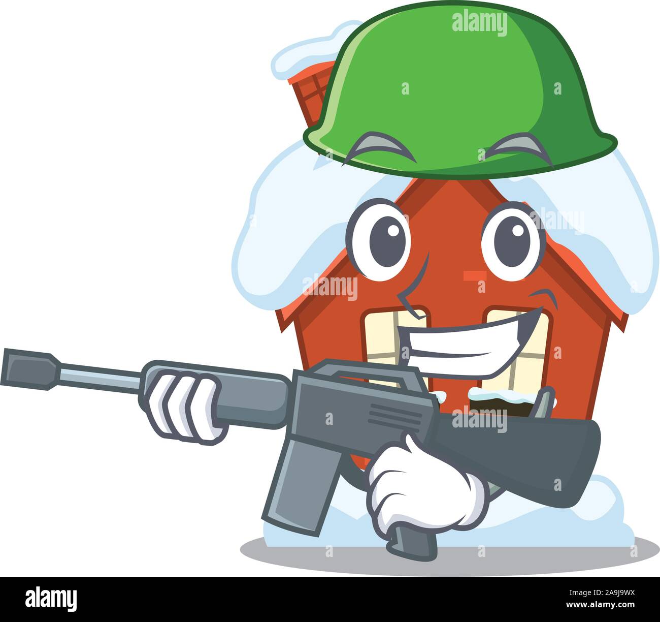 Cartoon winter house with in army character Stock Vector Image & Art ...