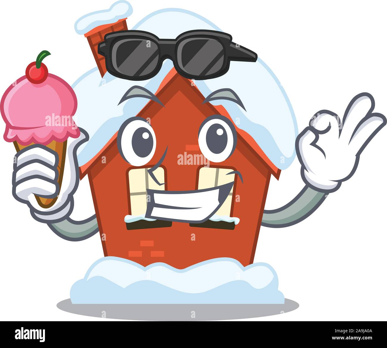 Winter house in the cartoon shape with ice cream Stock Vector Image ...